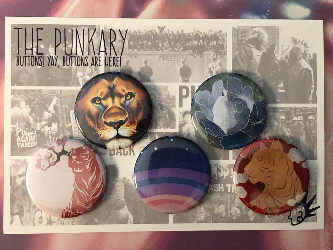 5 Pack Pretty Buttons - 1.5'' Pack #12 (big Cat Pack) - Etsy