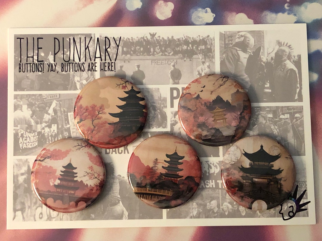 5 Pack Pretty Buttons 1.5'' Pack 7 oriental Architecture Pack - Etsy