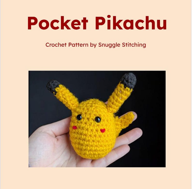 Pocket Pikachu Crochet Pattern - Etsy