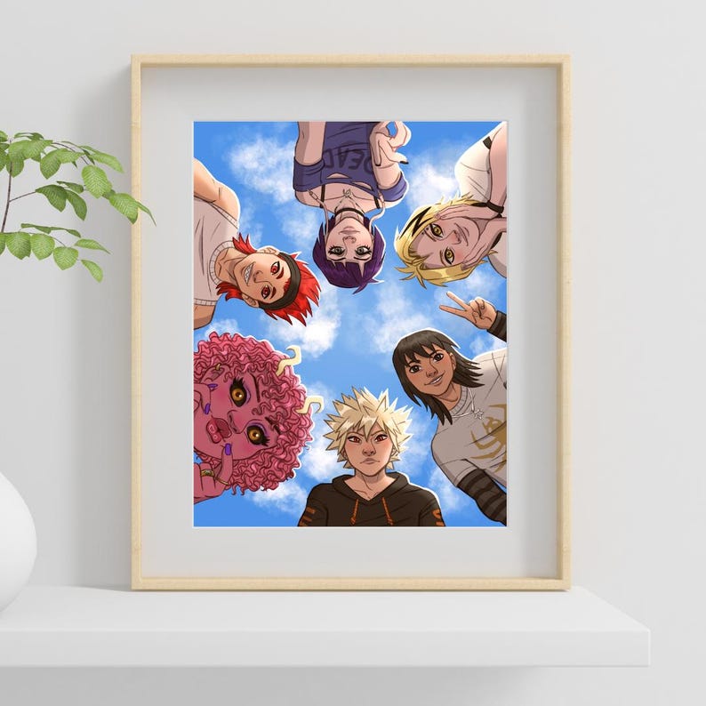 Bakusquad Illustration Print (bakugou Mina Kirishima Denki Sero Jiro ...