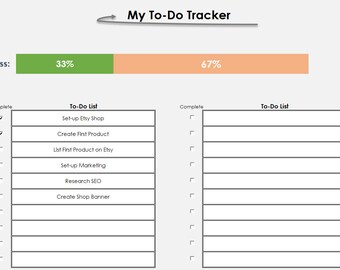 To Do List Progress - Etsy