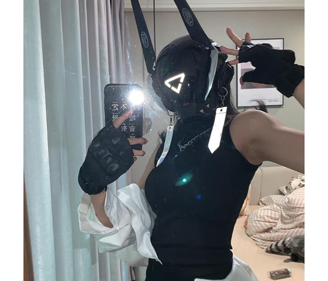 Futuristic Cyberpunk Helmet Mask, Cyberpunk Samurai Mask, Futuristic ...