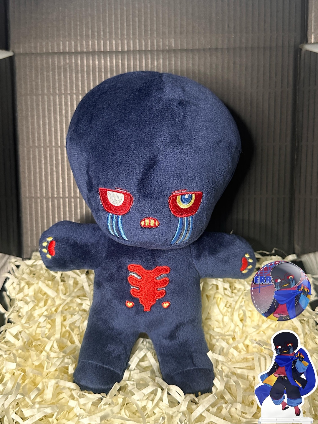 Undertale Error Sans Gift Set,20cm Plush,badge,keychain,game Merch,tech ...