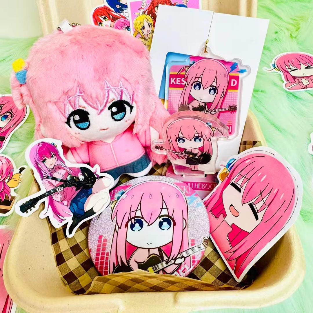 Gotoh Hitori Gift Box Inspired by Bocchi the Rock, 10cm Plush Doll Set ...