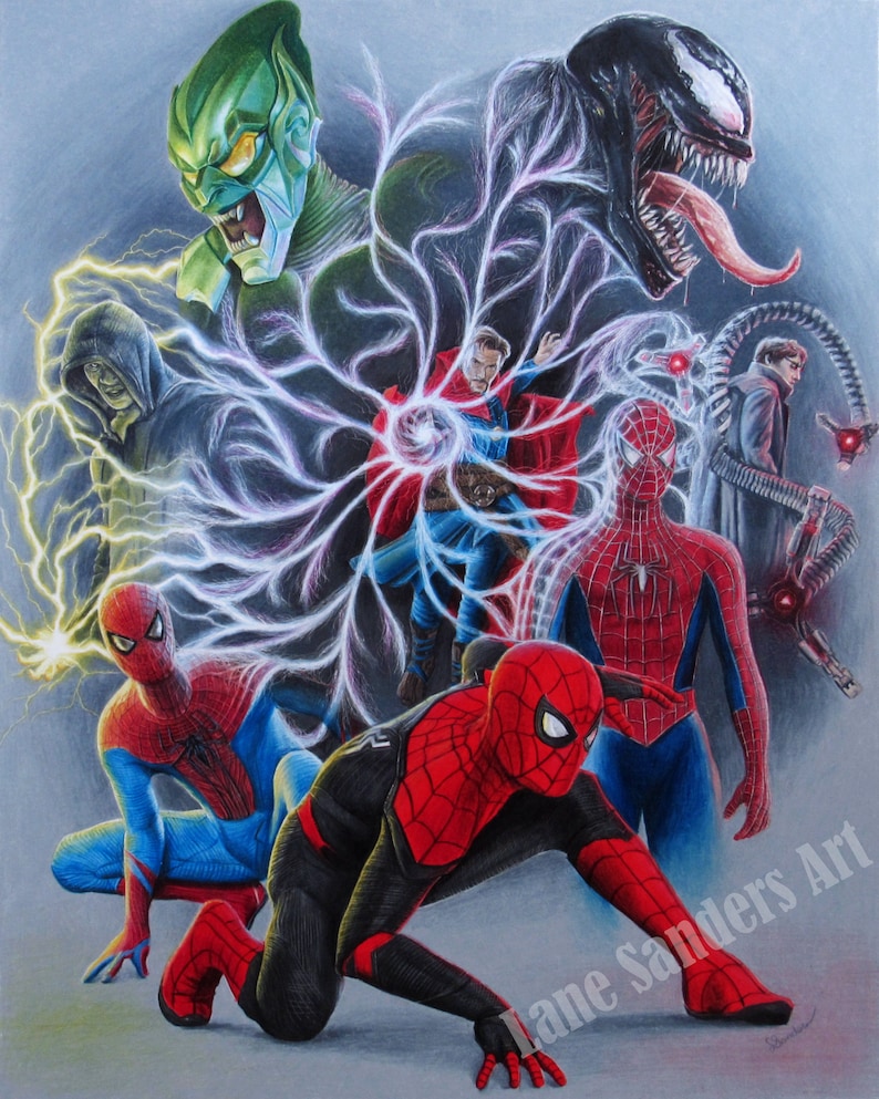 Colored Pencil Drawing of Spider-man - Etsy