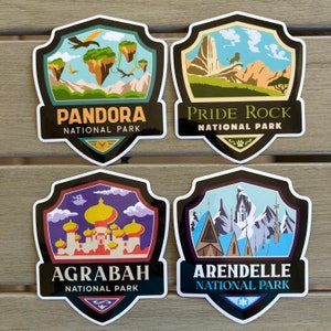Disney Movie National Park Sticker Set - Etsy
