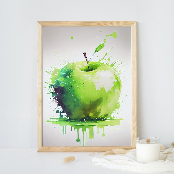 Green Apple Print - Etsy