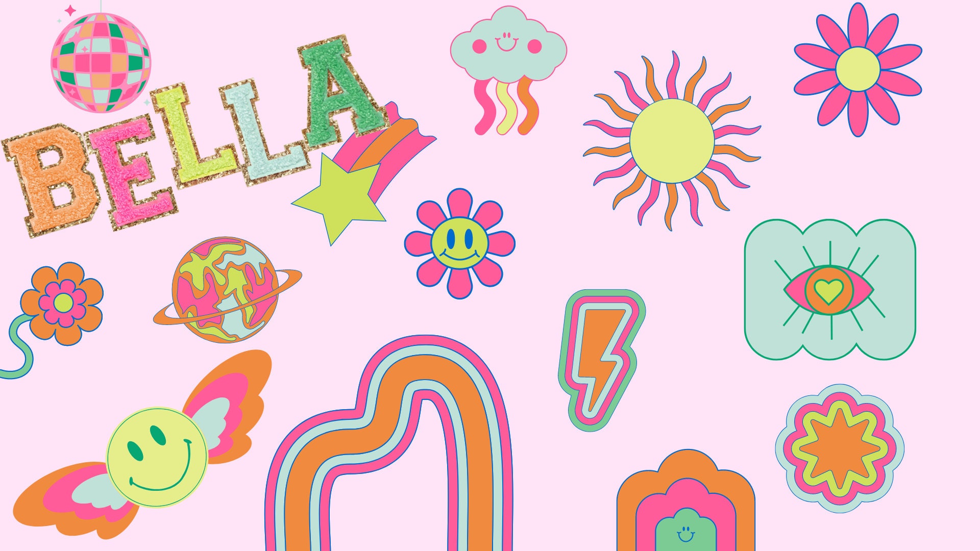 Fondo de pantalla personalizado de Preppy Collage Laptop - Etsy España