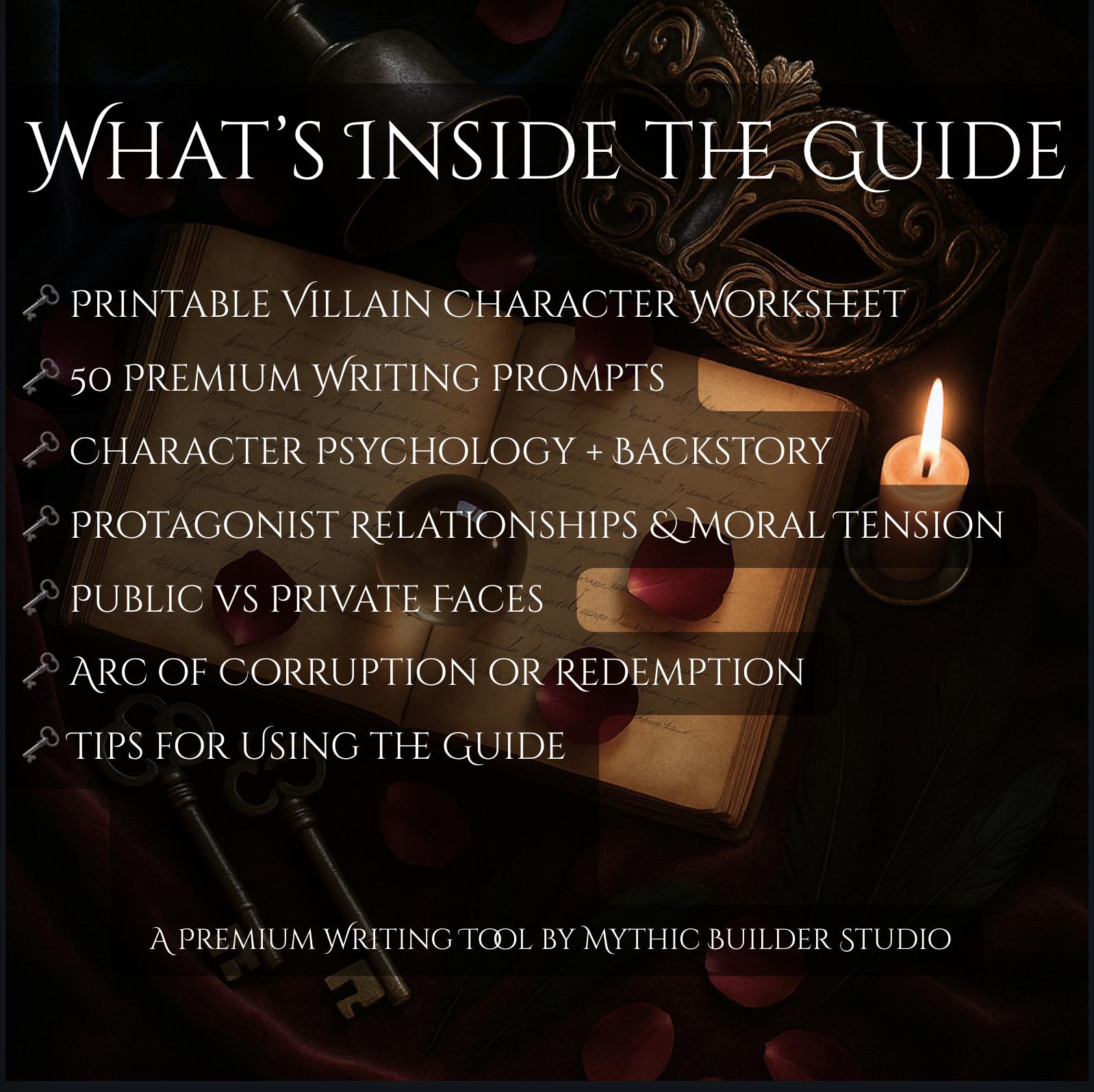 Romantasy Villain Character Prompts & Worksheet | Dark Academia Villain ...