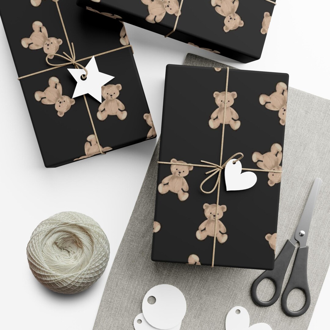 Cute Bear Pattern Gift Wrap Paper for Kids' Birthdays, Baby Showers ...