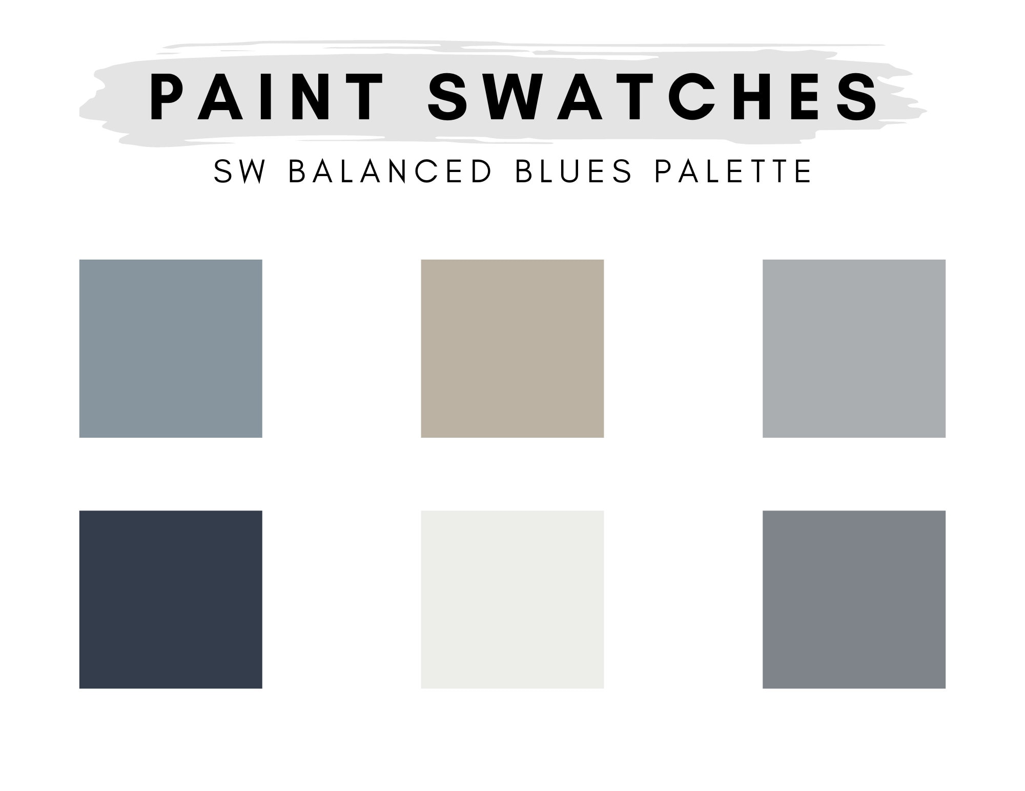 Sherwin Williams Balanced Blues Paint Color Palette | Modern Paint ...
