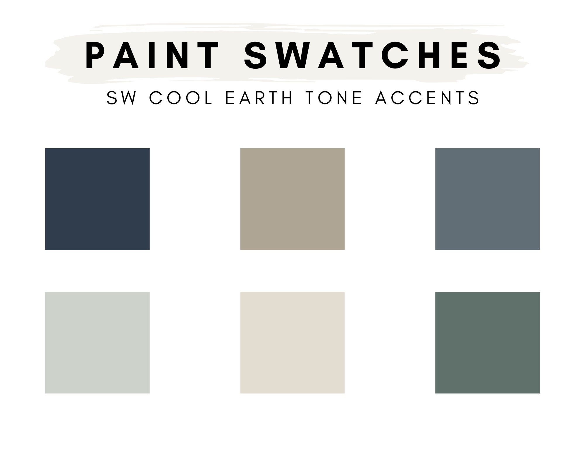 Sherwin Williams Cool Earth Tone Accents Paint Color Palette | Modern ...