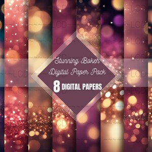 Stunning Bokeh Digital Paper Pack - Instant Download, Scrapbooking ...