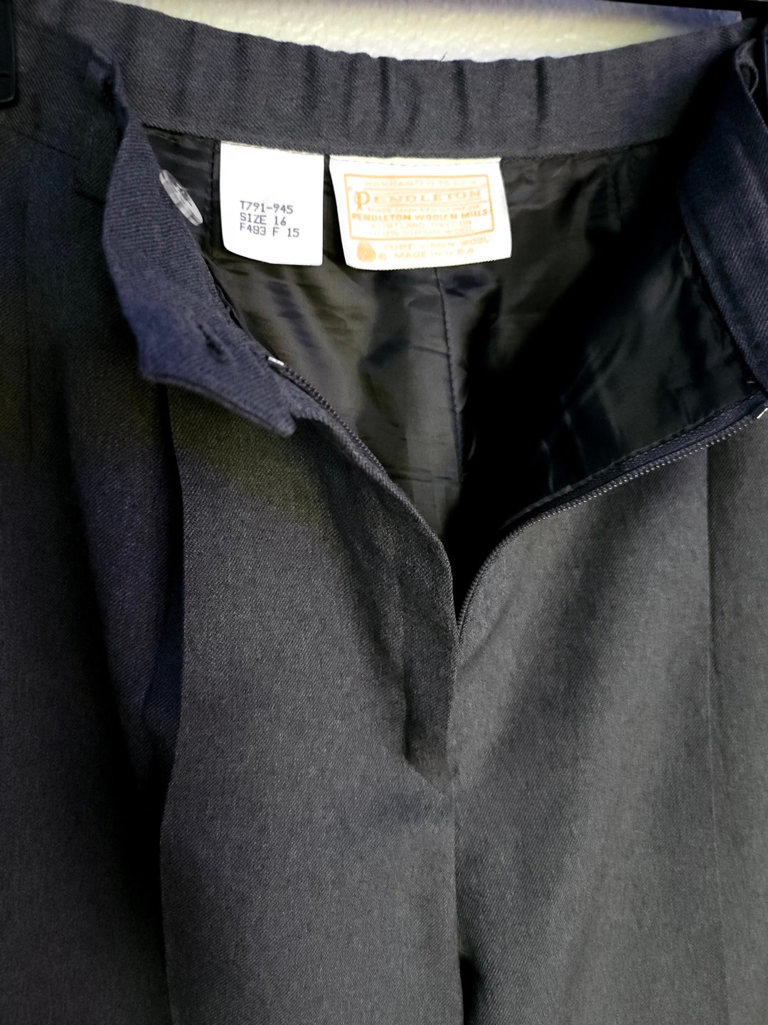 PENDLETON Womens Wool Grey Trouser Pant - Etsy