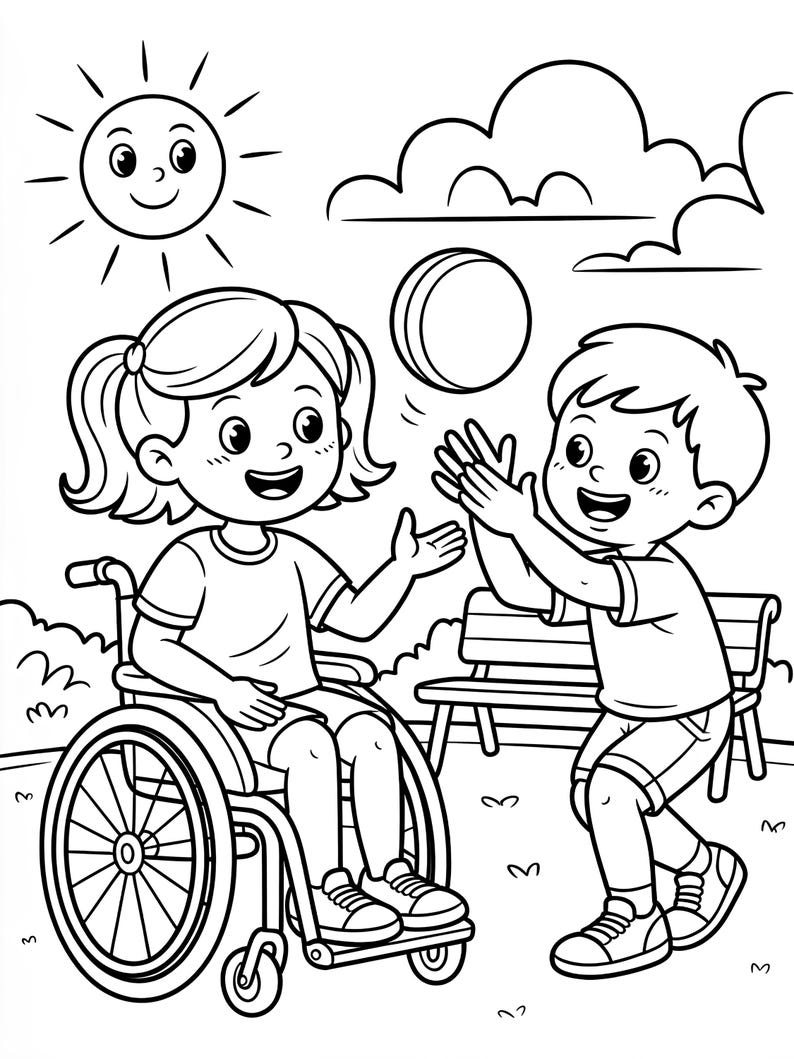 14 PDF Coloring Pages Kids Disabilities Diversity Coloring Book for ...