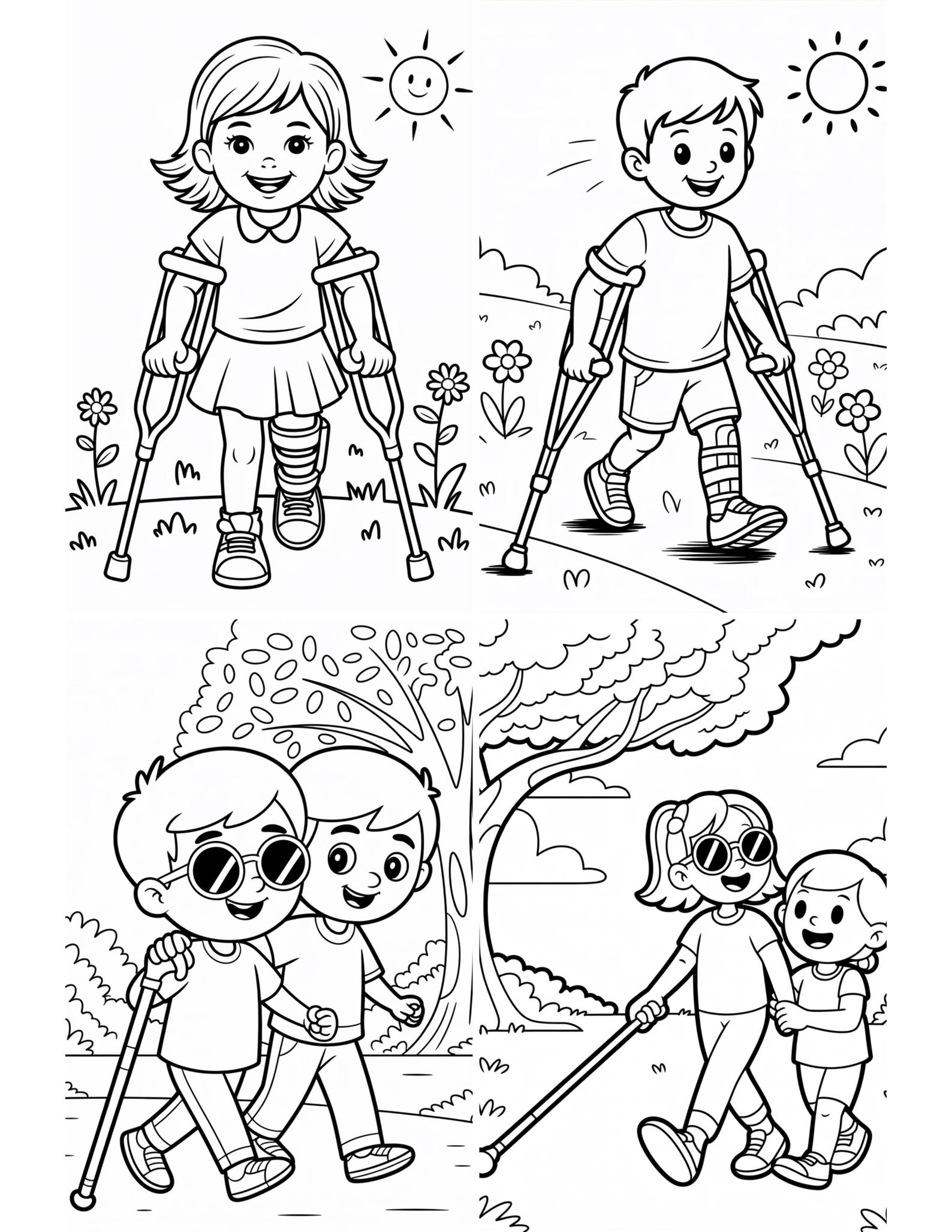 14 PDF Coloring Pages Kids Disabilities Diversity Coloring Book for ...