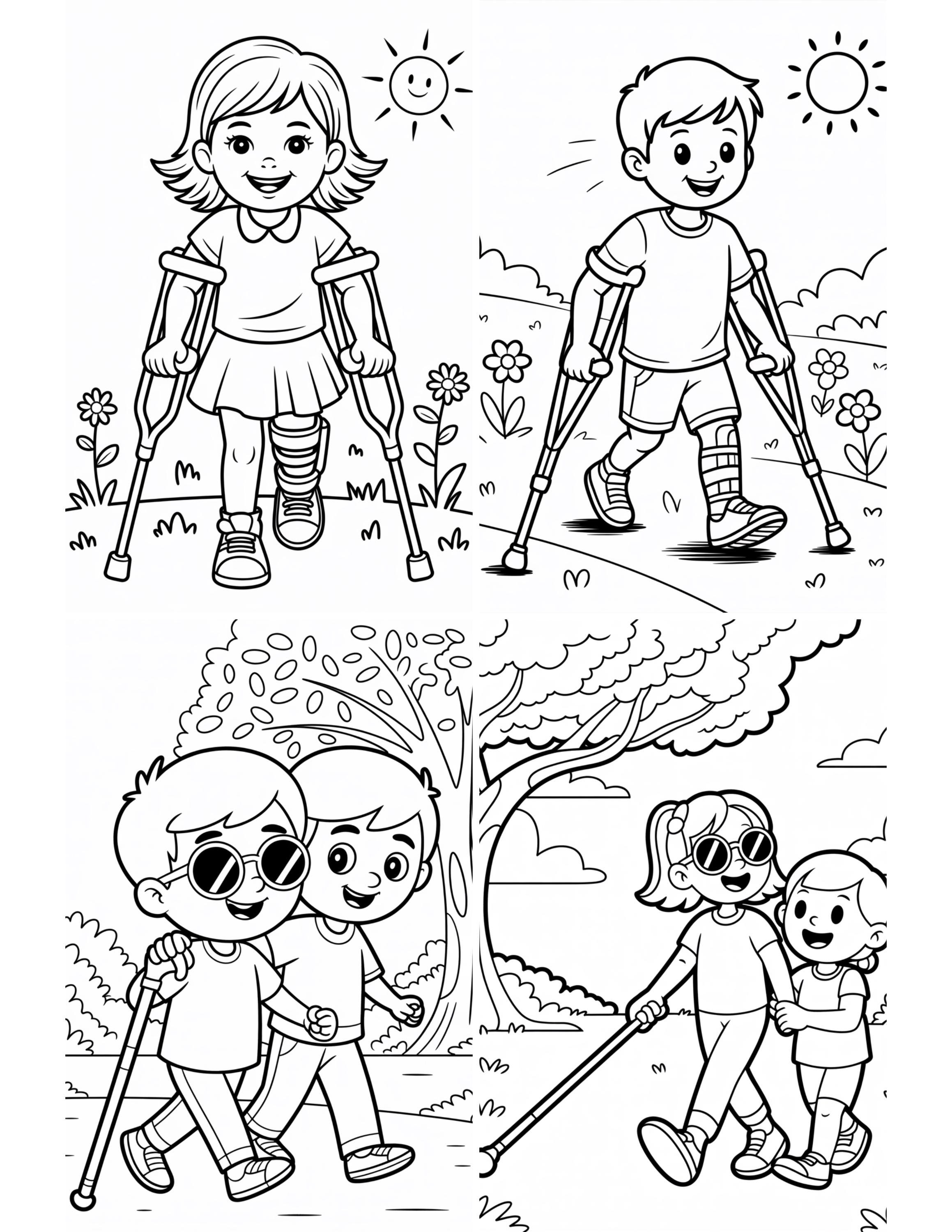 14 PDF Coloring Pages Kids Disabilities Diversity Coloring Book for ...