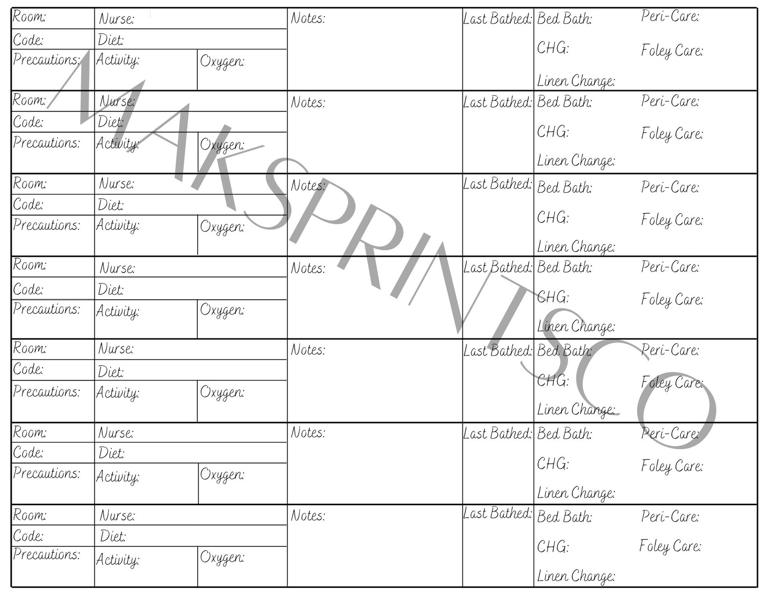 Tech// CNA Report Sheet - Etsy