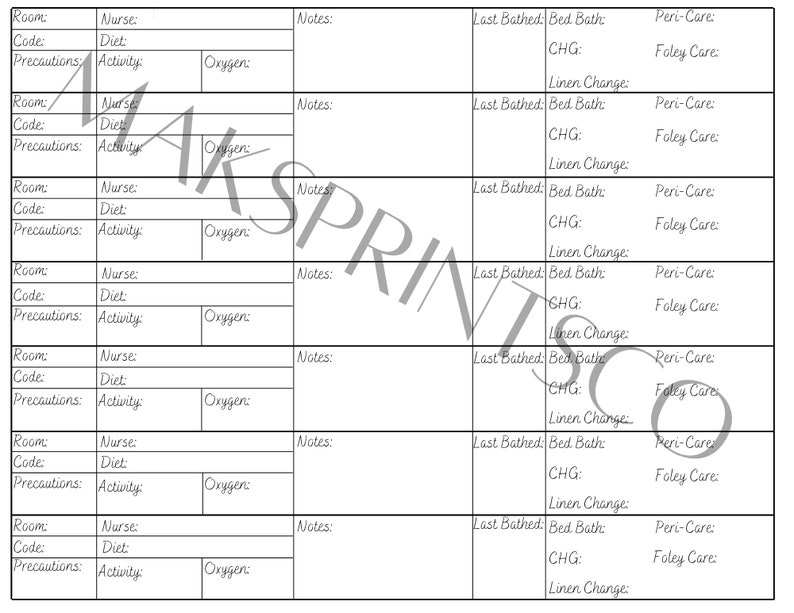 Tech// CNA Report Sheet - Etsy