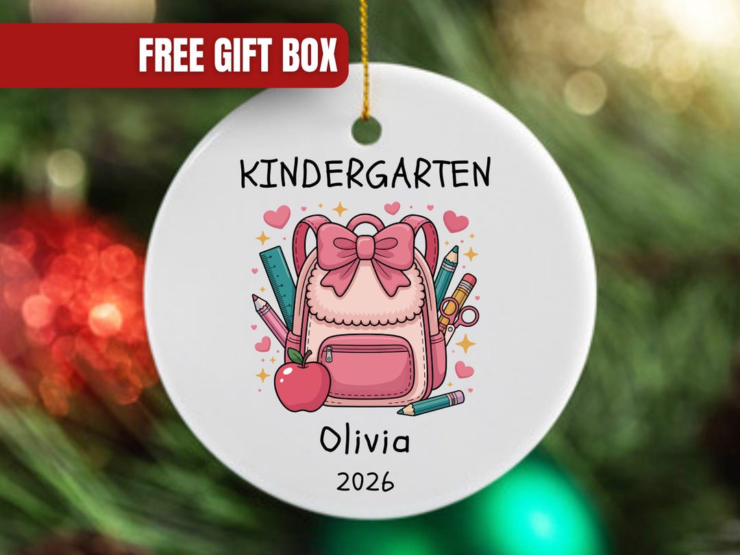 Girl Kindergarten Ornament Kindergarten Christmas Custom School ...