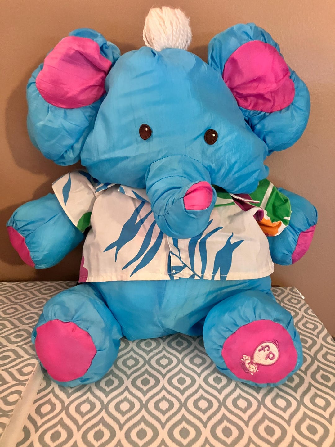 1980's Puffalump Elephant Plush With Hawaiian Shirt by Fisher Price - Etsy