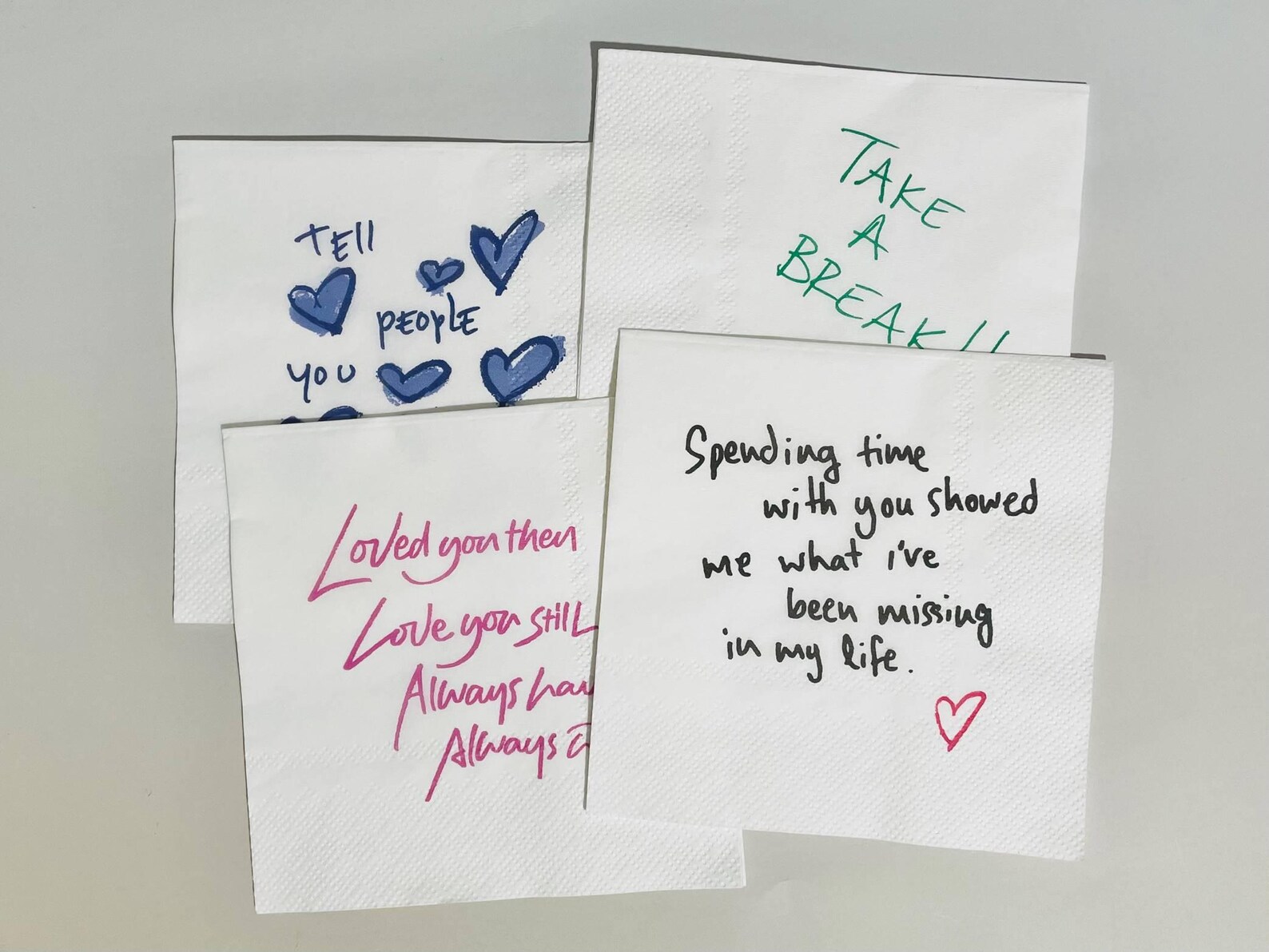 Custom Love Hand Drawn Napkins,personalized Handwriting Note Paper ...