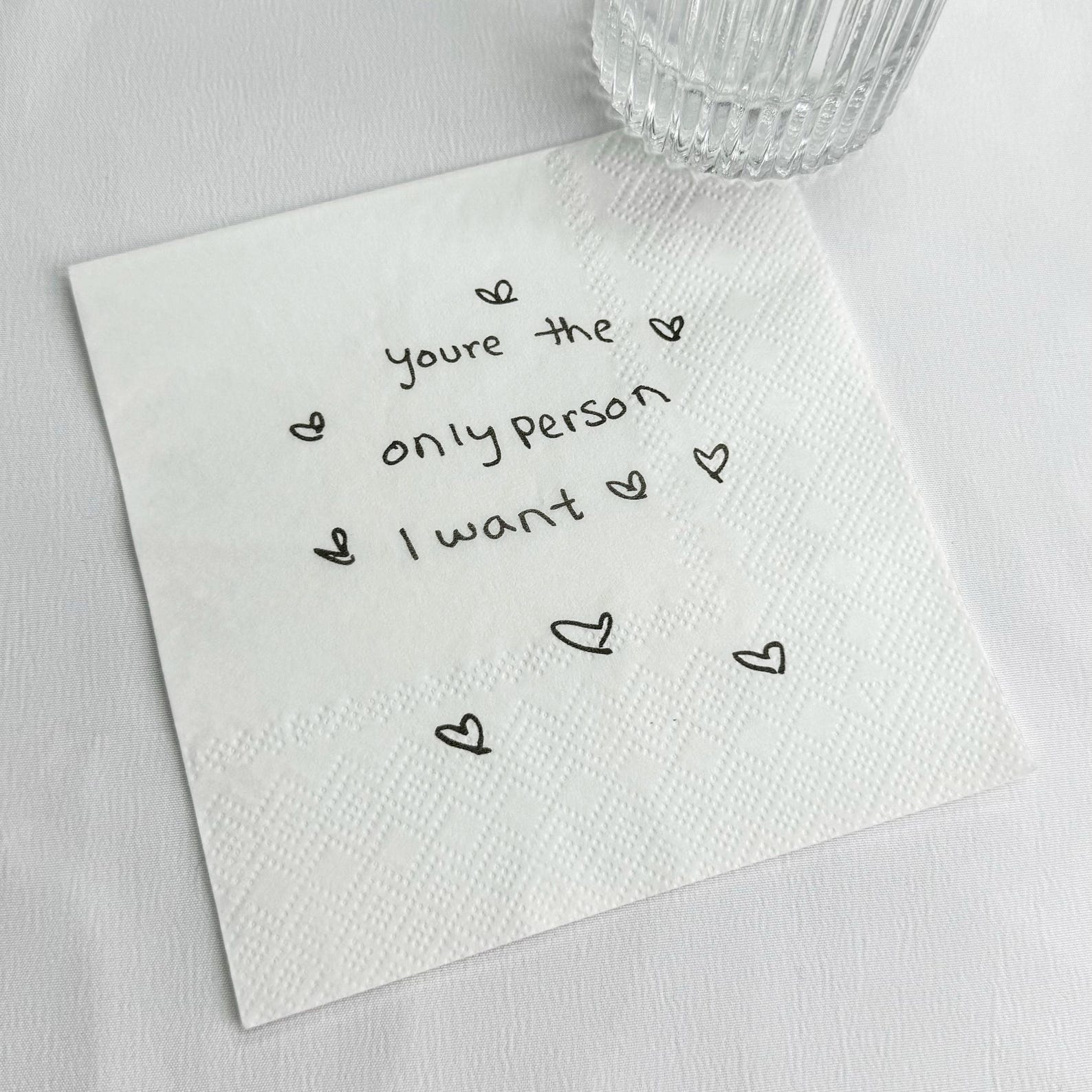 Custom Love Note Handwriting Napkins,custom Love Note Paper Napkins ...