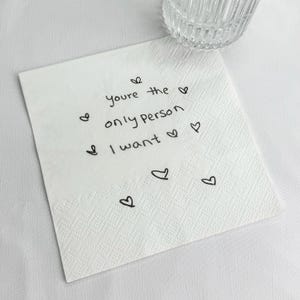 Custom Love Note Handwriting Napkins,custom Love Note Paper Napkins ...