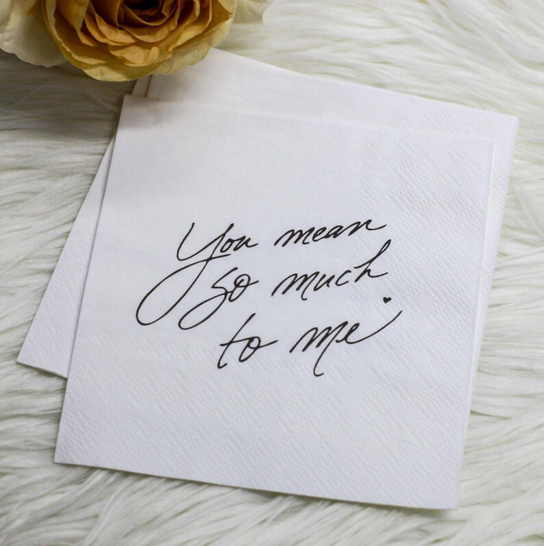 Personalized Handwritten Wedding Napkins: Custom Love Note Design - Etsy