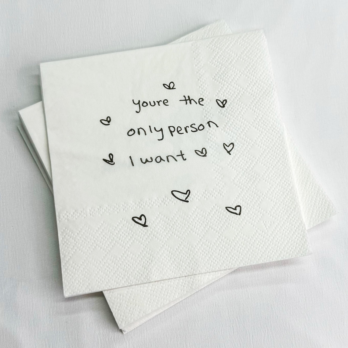Custom Love Note Handwriting Napkins,custom Love Note Paper Napkins ...