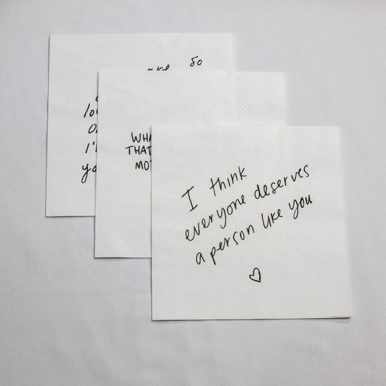 Custom Love Hand Drawn Napkins,personalized Handwriting Note Paper ...