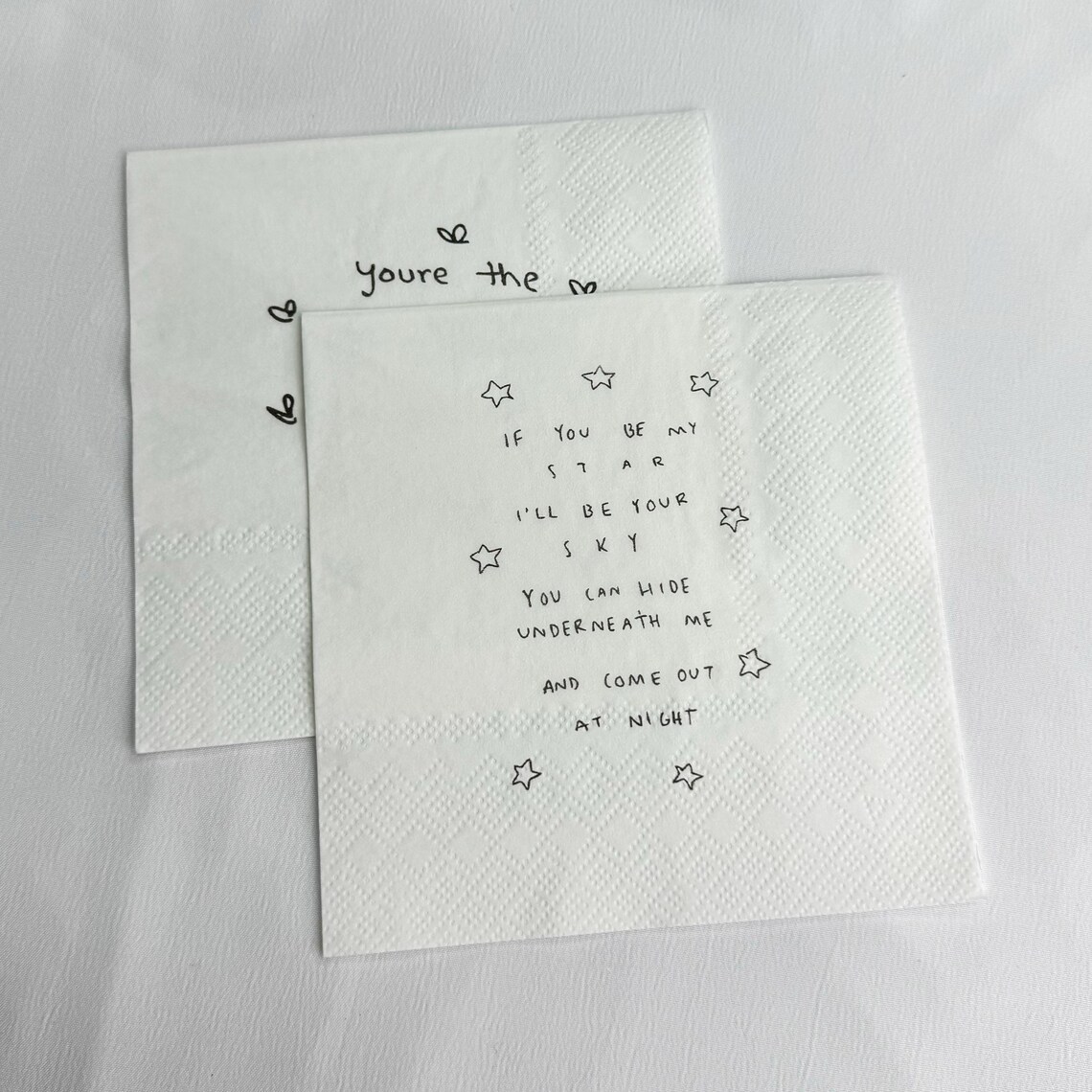 Custom Love Note Handwriting Napkins,custom Love Note Paper Napkins ...
