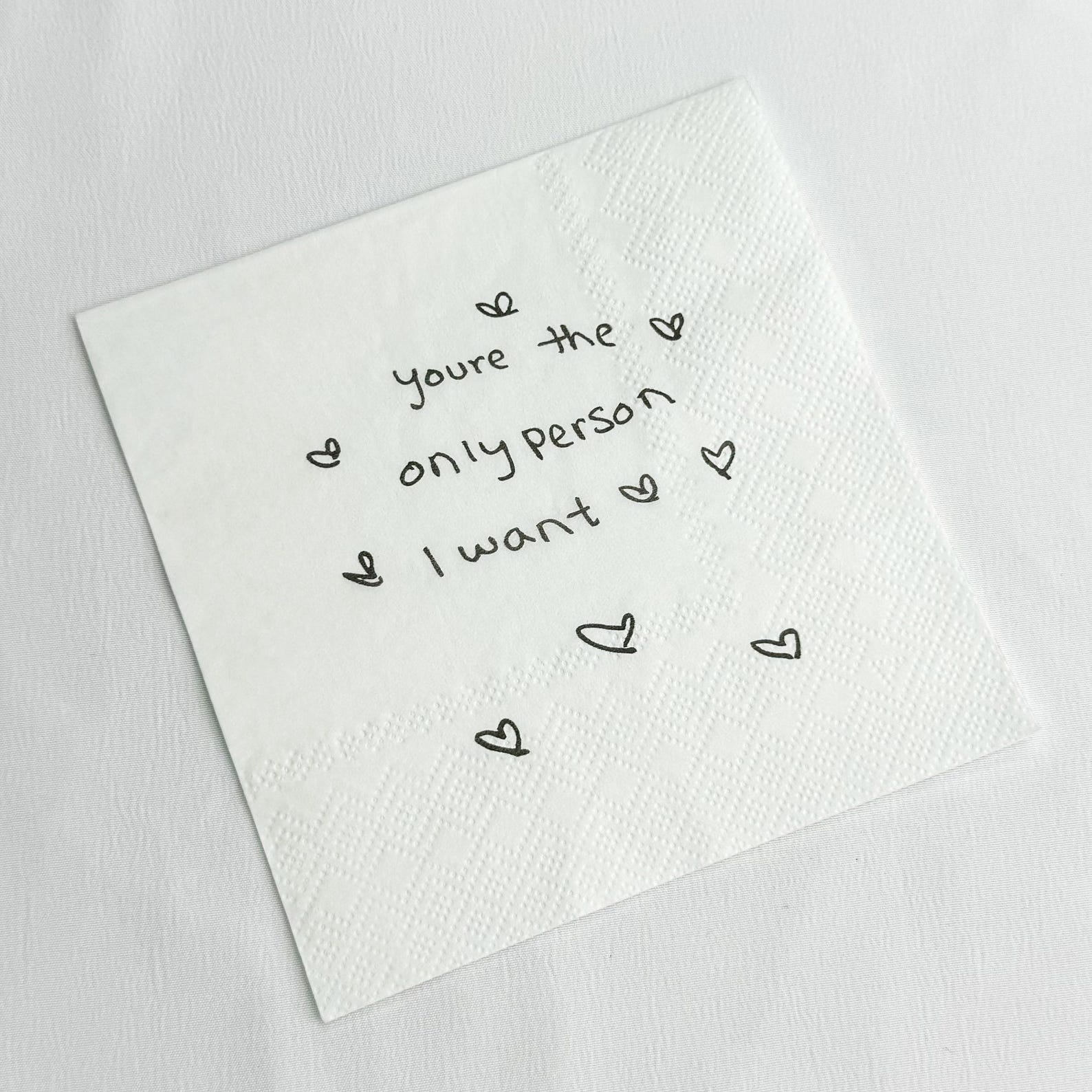 Custom Love Note Handwriting Napkins,custom Love Note Paper Napkins ...