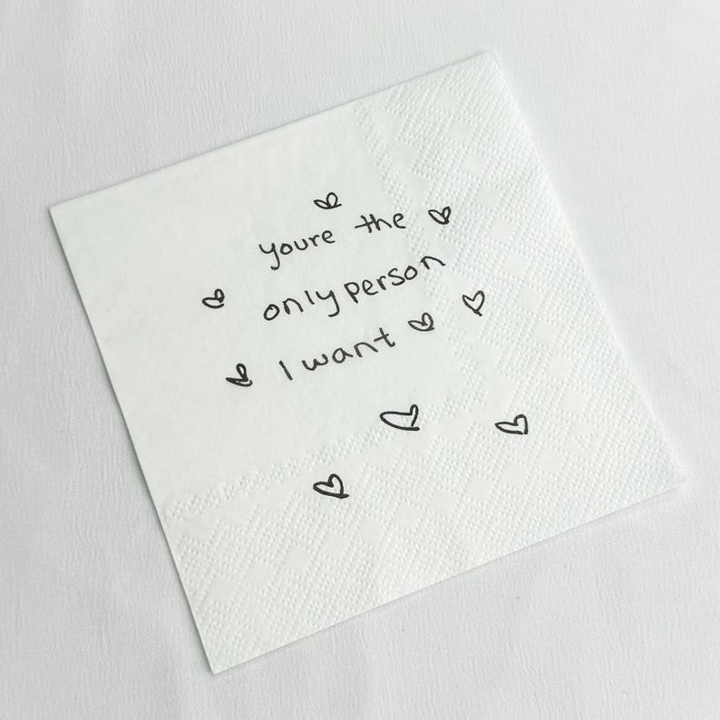 Custom Love Note Handwriting Napkins,custom Love Note Paper Napkins ...
