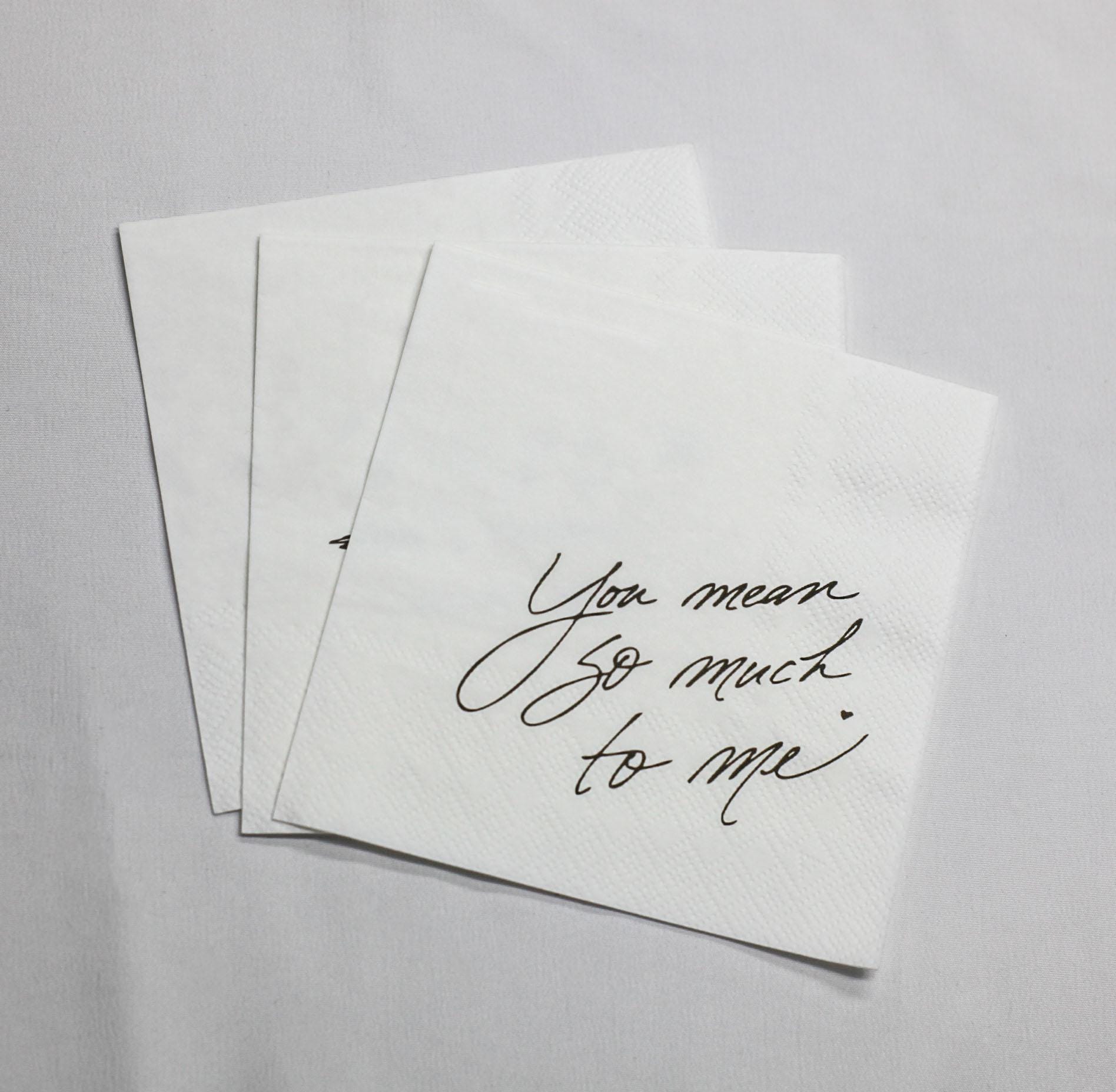 Custom Love Note Paper Napkins,napkin Customized for Special Occasions ...