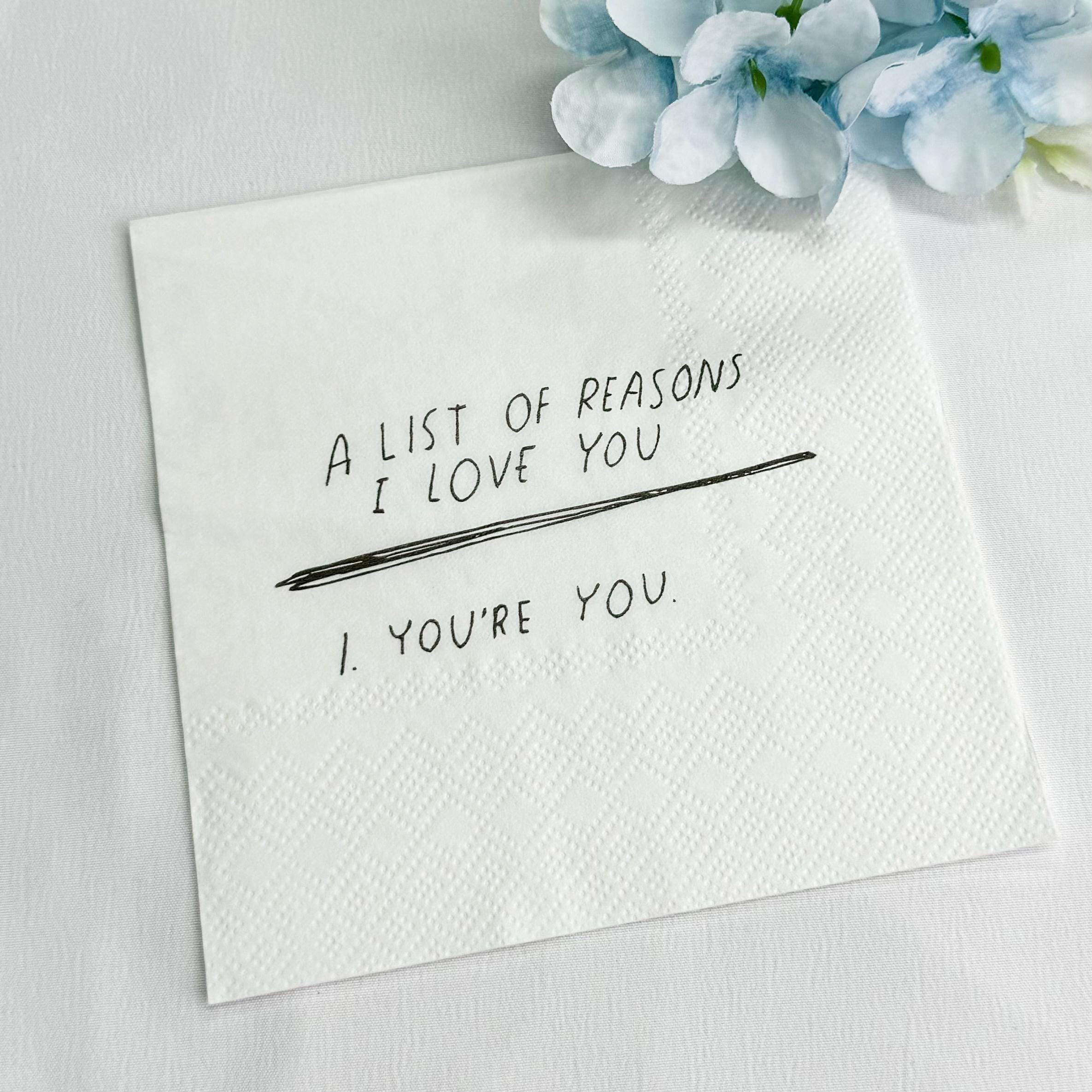Custom Love Note Handwriting Napkins,custom Love Note Paper Napkins ...