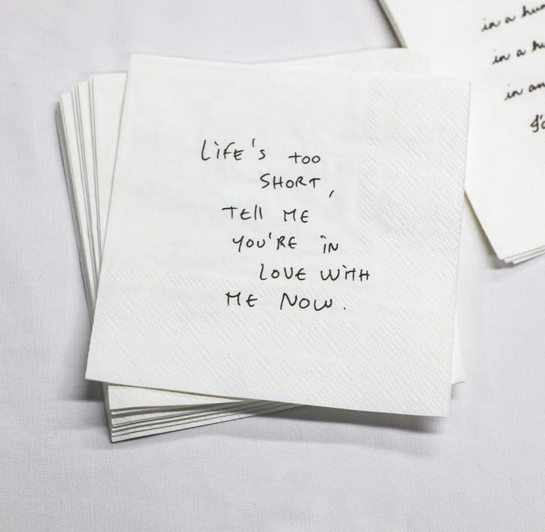 Custom Handwriting Paper Napkins: Personalized Love Note, Wedding ...