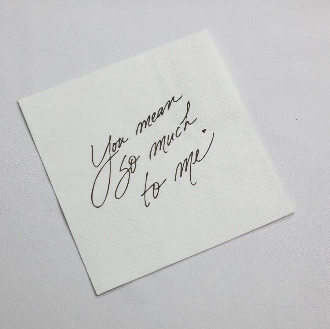 Custom Love Note Handwriting Napkins,custom Love Note Paper Napkins ...