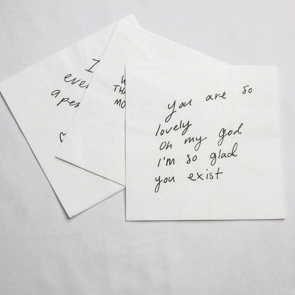 Custom Love Hand Drawn Napkins,personalized Handwriting Note Paper ...