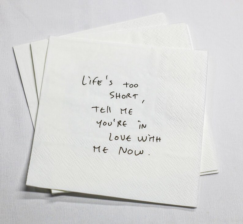 Custom Handwriting Paper Napkins: Personalized Love Note, Wedding ...