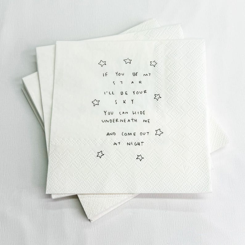 Custom Love Note Handwriting Napkins,custom Love Note Paper Napkins ...