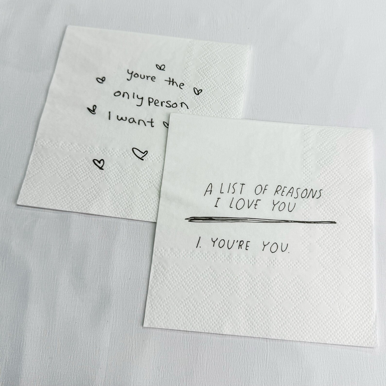 Custom Love Note Handwriting Napkins,custom Love Note Paper Napkins ...