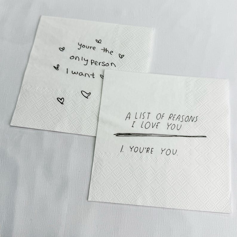 Custom Love Note Handwriting Napkins,custom Love Note Paper Napkins ...