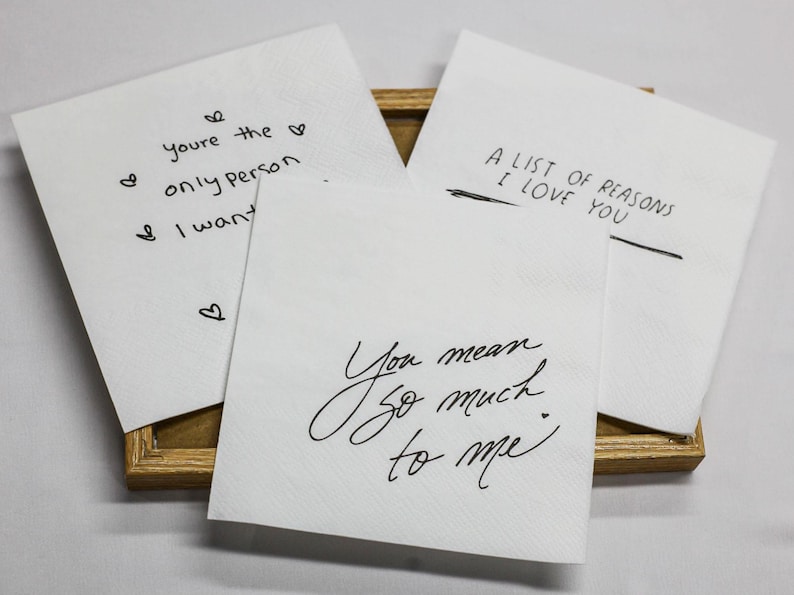 Custom Love Note Paper Napkins,napkin Customized for Special Occasions ...