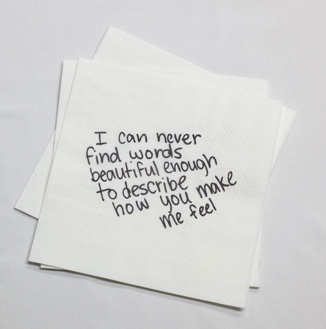 Custom Love Note Handwriting Napkins,custom Love Note Paper Napkins ...