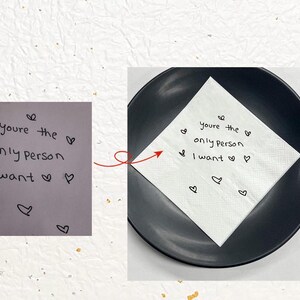 Personalized Handwritten Wedding Napkins: Custom Love Note Design - Etsy