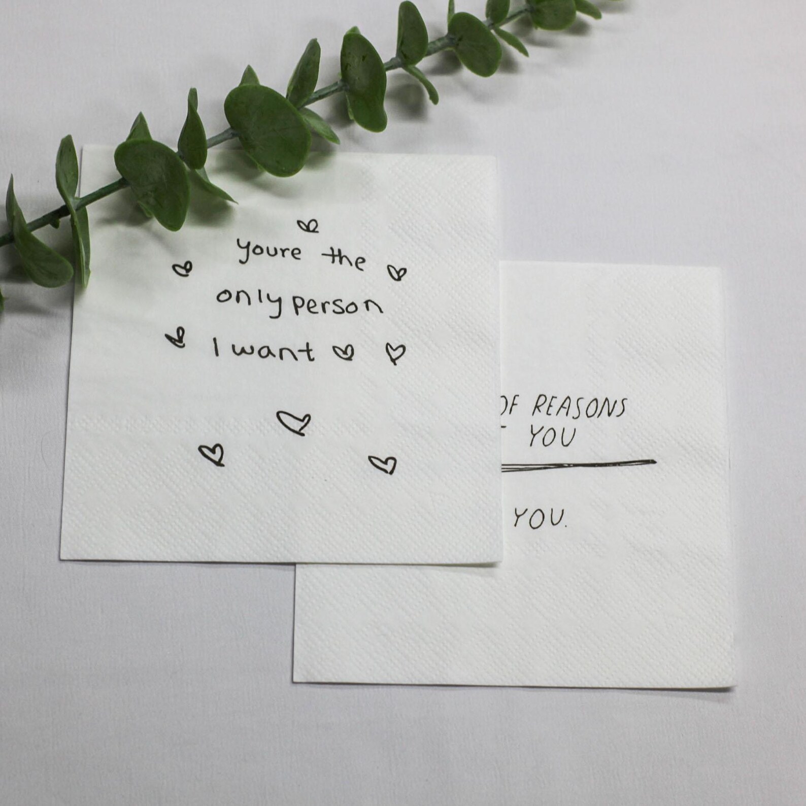 Custom Love Note Handwriting Napkins,custom Love Note Paper Napkins ...