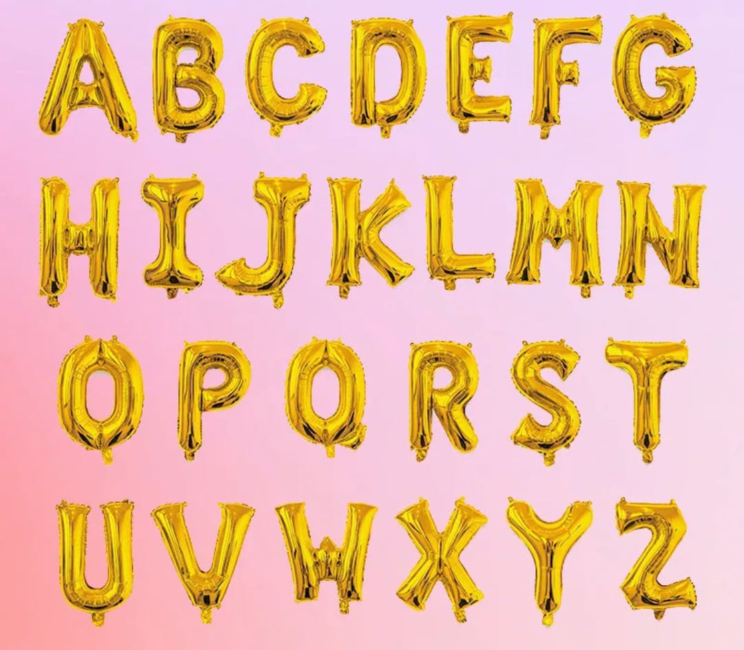 Gold Mylar Letter Balloons 16 Inch Pick Your Phrase Birthday ...