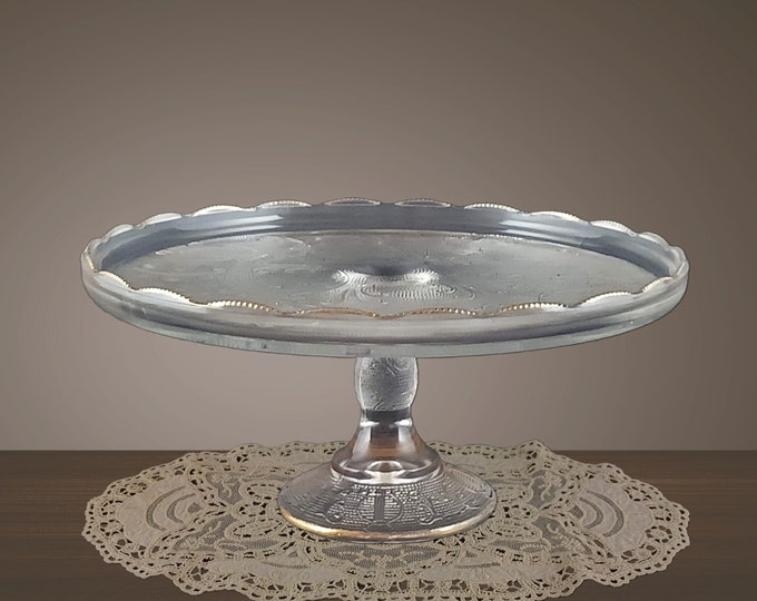 Vintage Jeanette Glass 10 Pedistal Cake Stand, Lyre or Harp Pattern ...