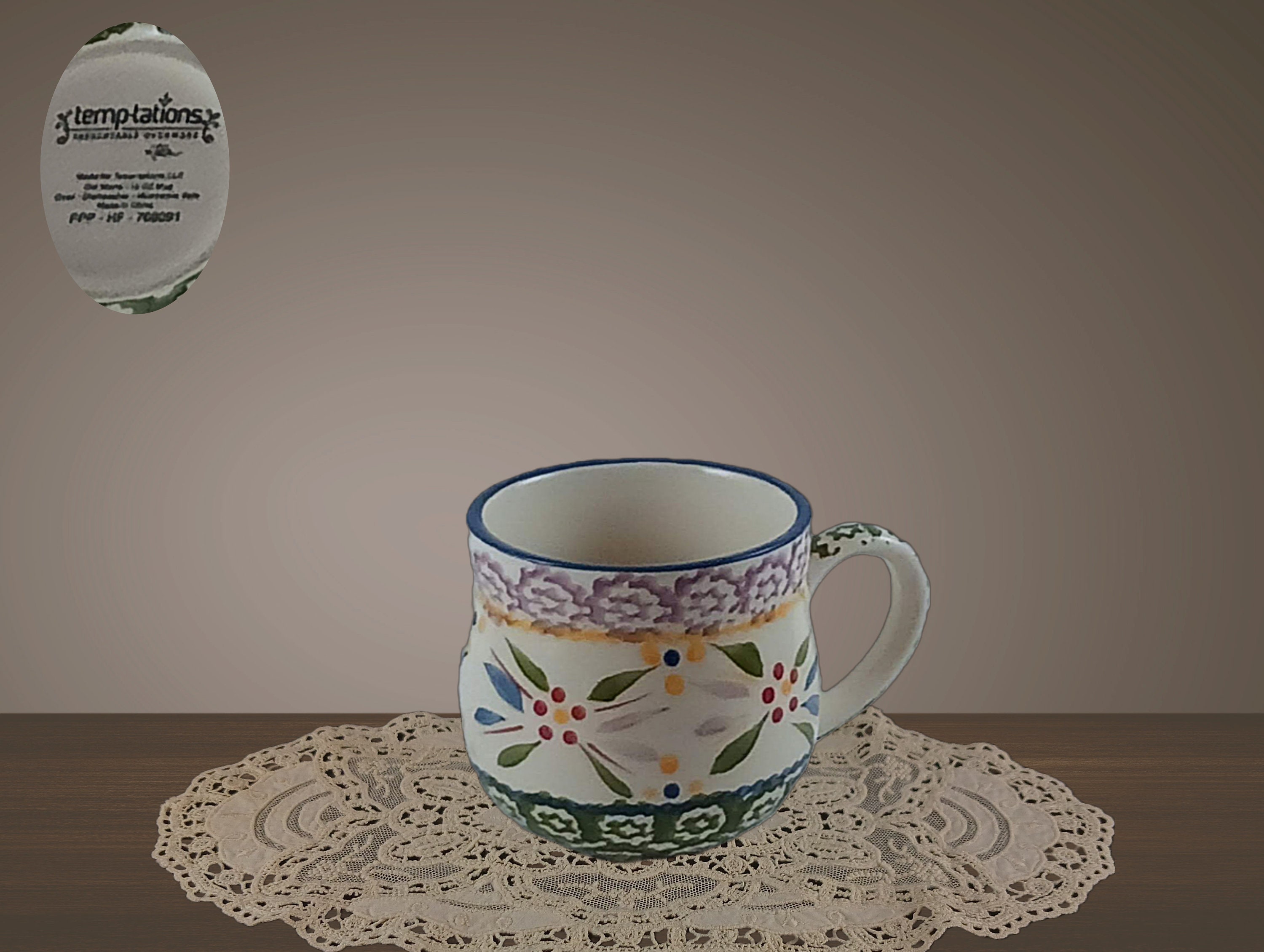 Temptations by Tara 12 Oz. Handled Mug Old World Confetti - Etsy